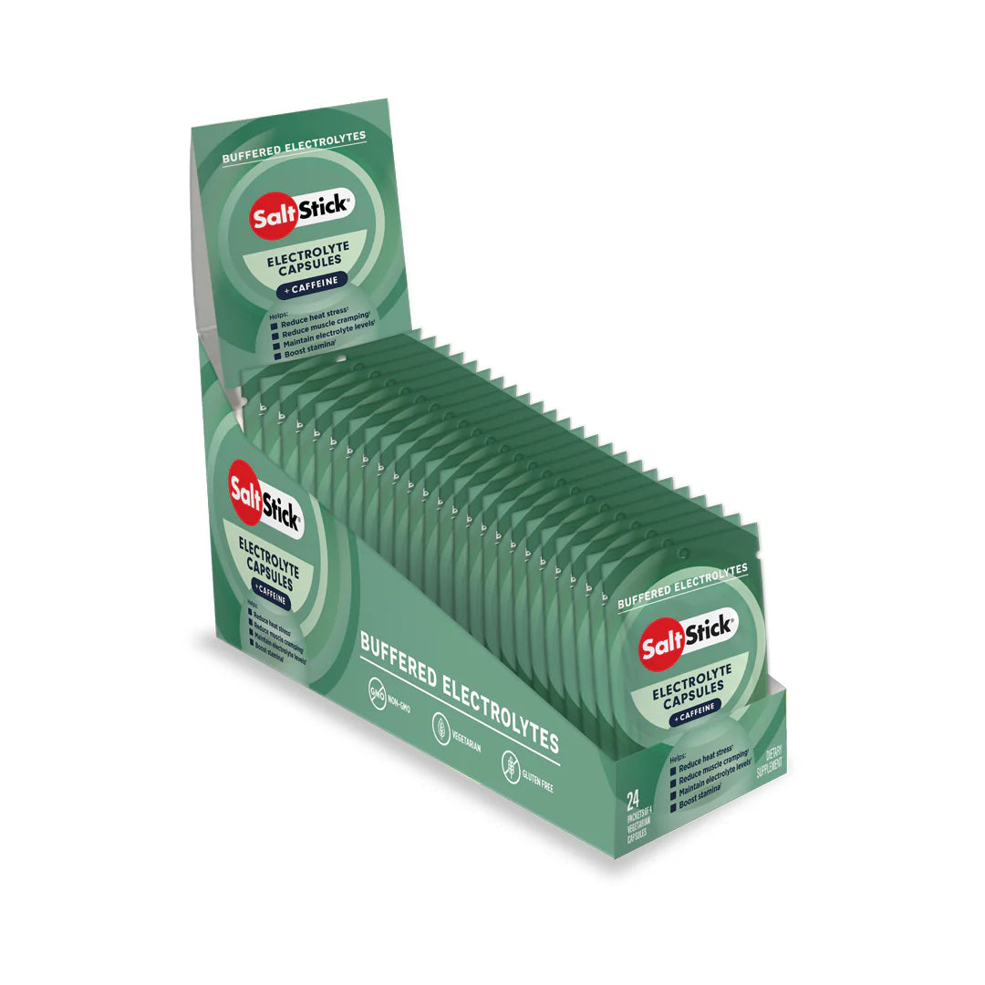 Saltstick Caps + Caffeine - 4-ct Trial Packet (24 Packets per Box ...
